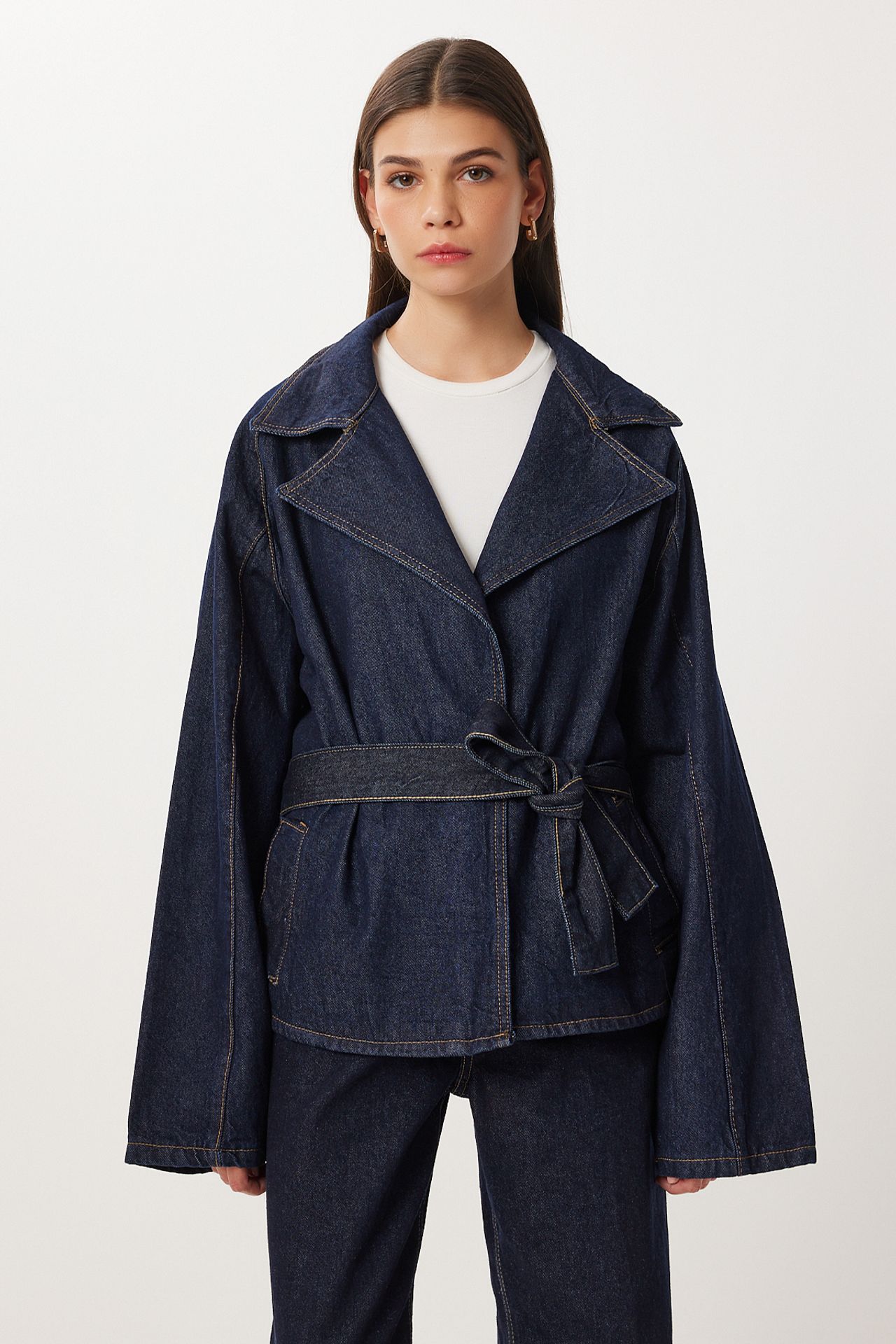 HiCCUP - Navy Blue Istanbul Jacket & Pants Two-piece Denim Set Women