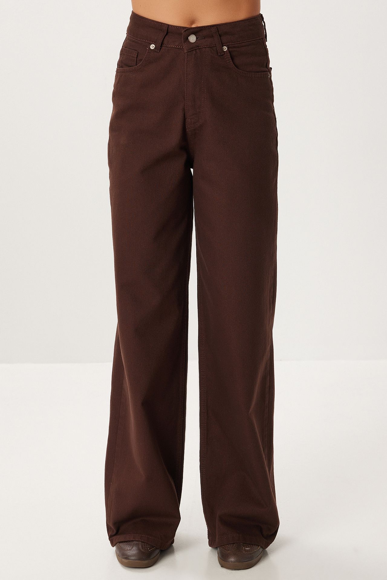 HiCCUP - Mocha Brown Istanbul Jacket & Wide Leg Two-piece Denim Outfit ...