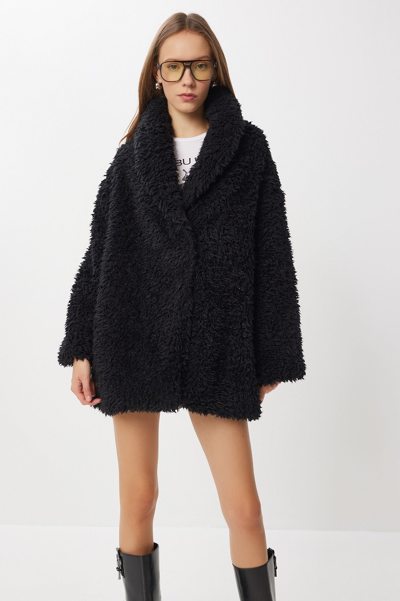 HiCCUP - Black Istanbul Oversized Plush Jacket Women