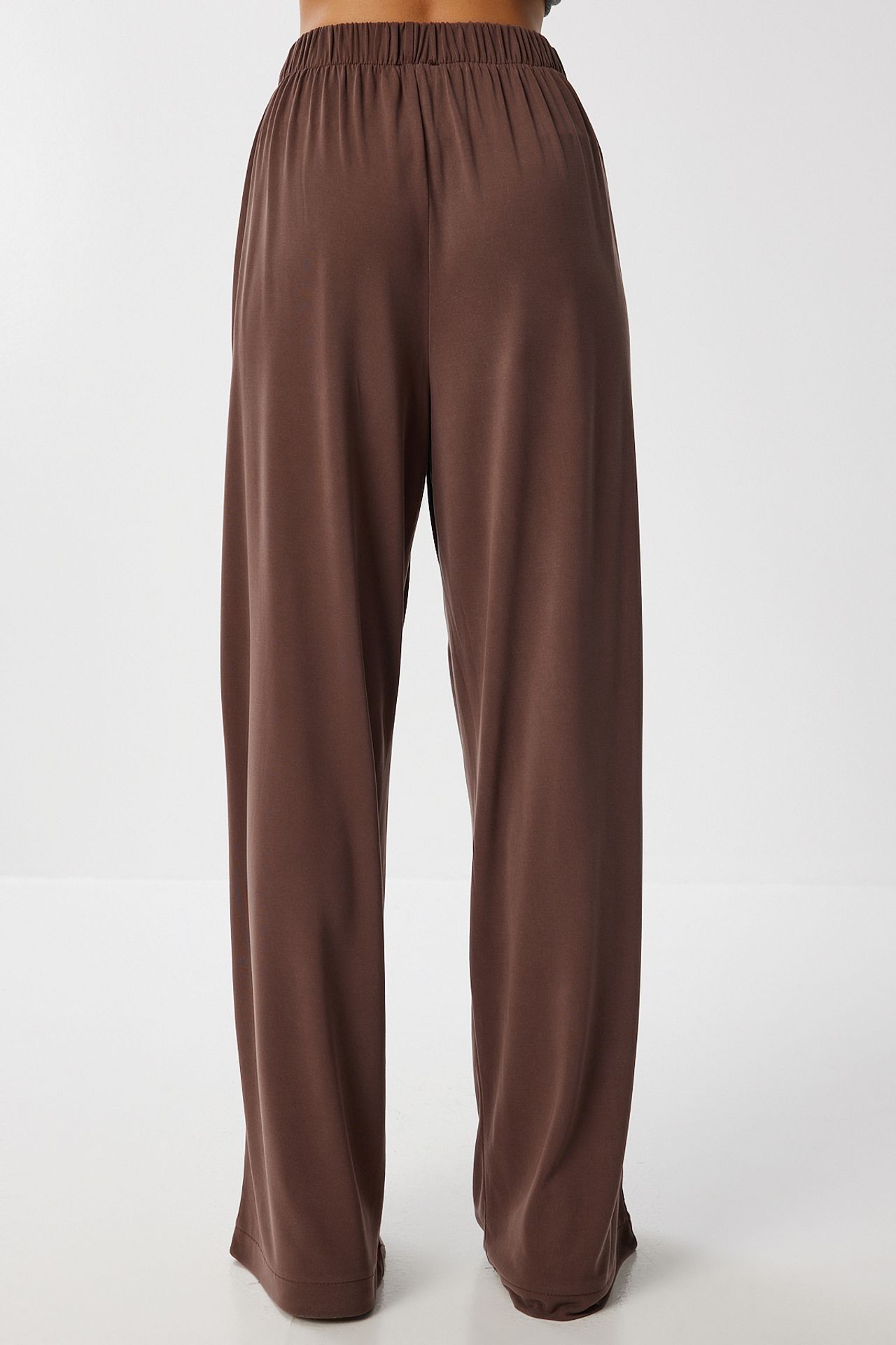 HiCCUP - Mocha Brown Istanbul Wide Leg Pull-on Palazzo Pants Women