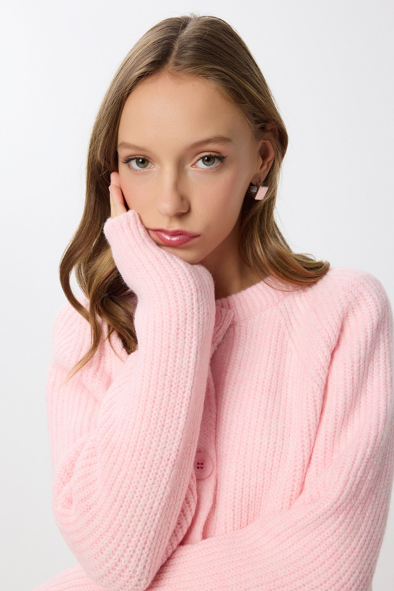 HiCCUP - Carnation Pink Istanbul Textured Ribbed Oversized Cardigan ...