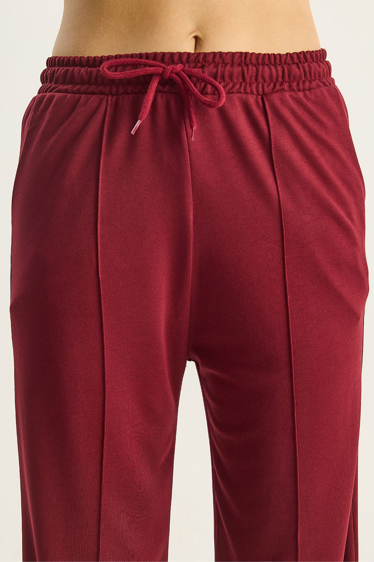 HiCCUP - Burgundy Red Lucci High Waist Wide Leg Knitted Two-piece Set ...