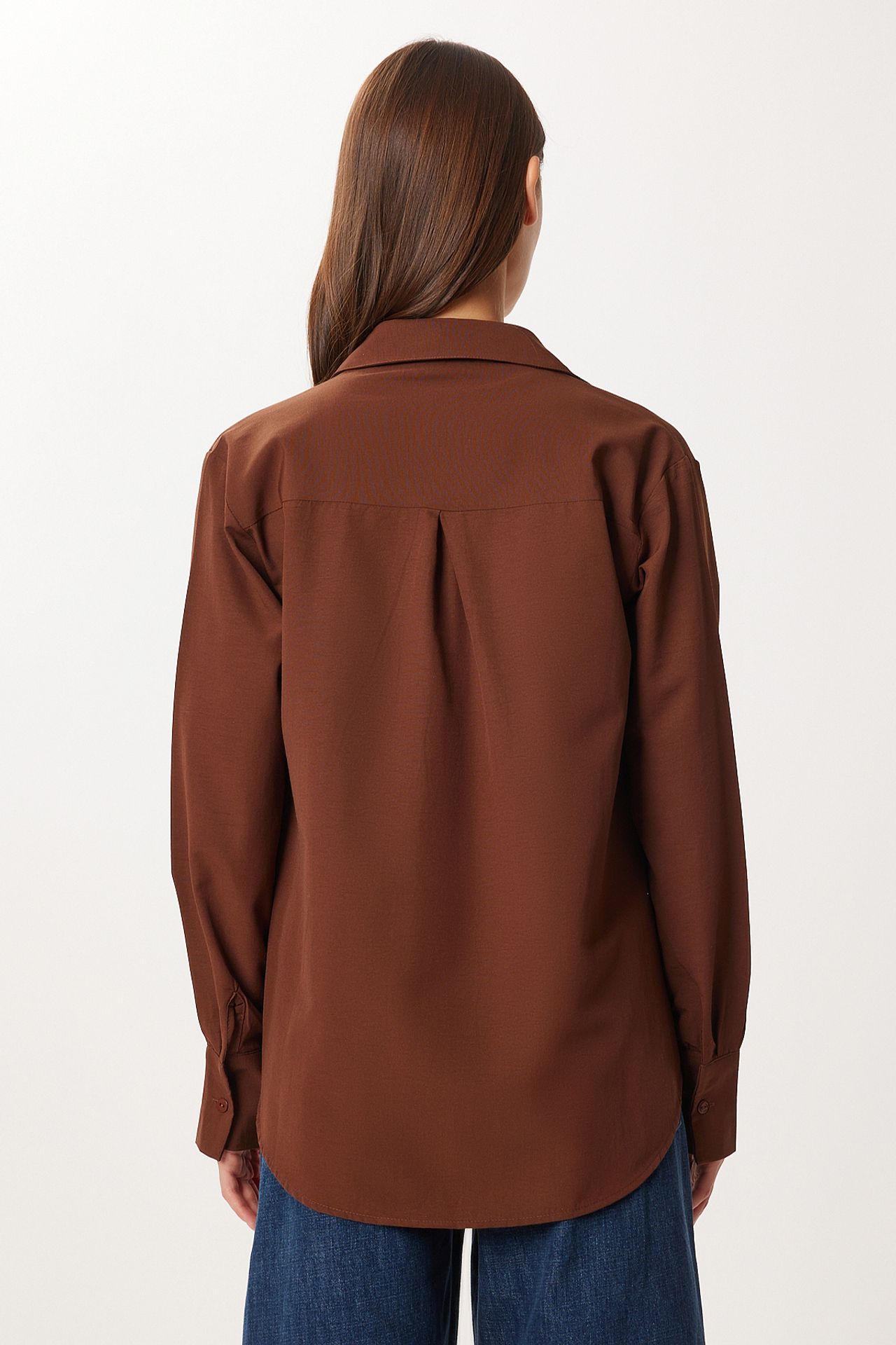 HiCCUP - Mocha Brown Istanbul Oversized Poplin Shirt With Button ...