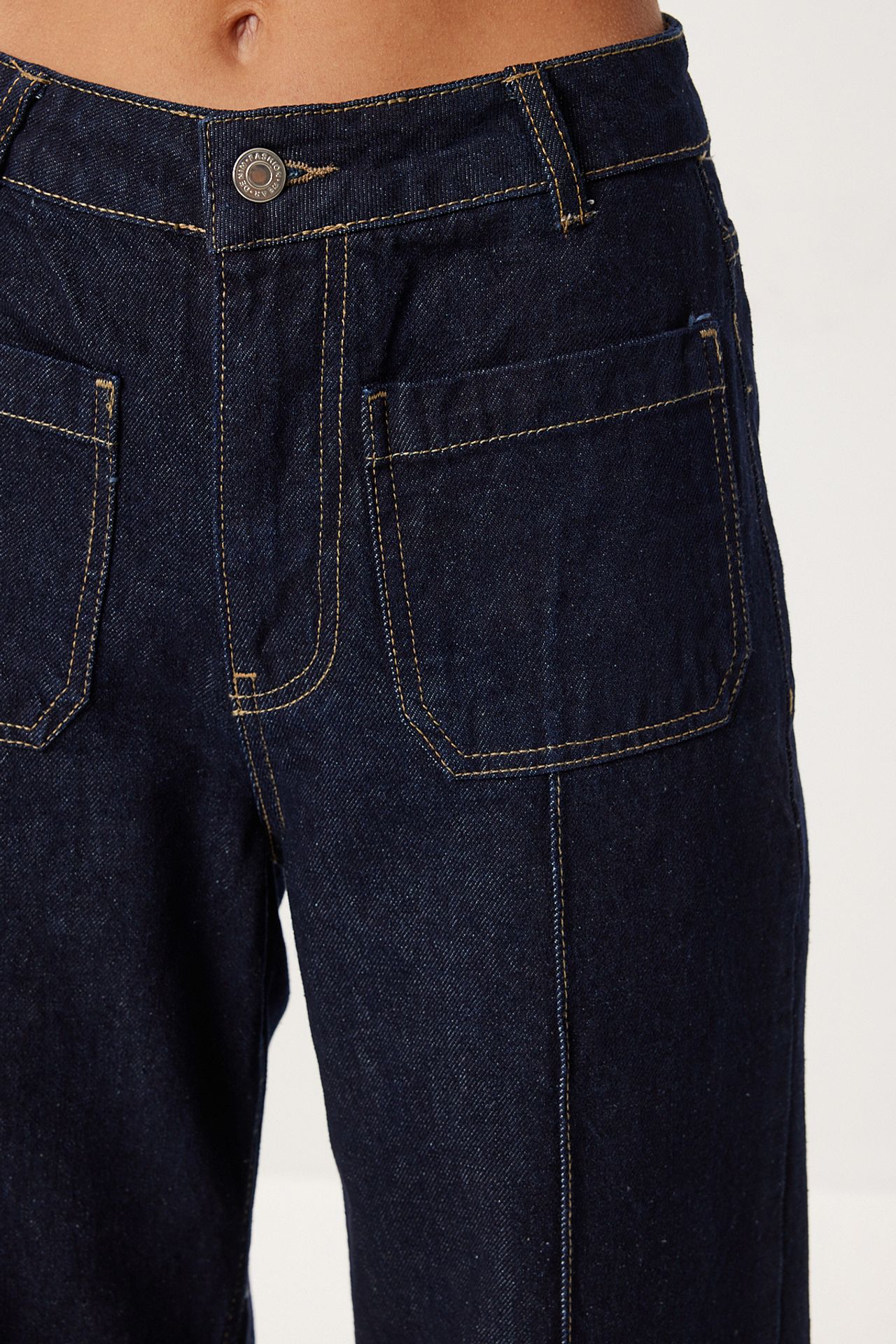 HiCCUP - Navy Blue Istanbul High Waist Straight Leg Two-piece Set With ...