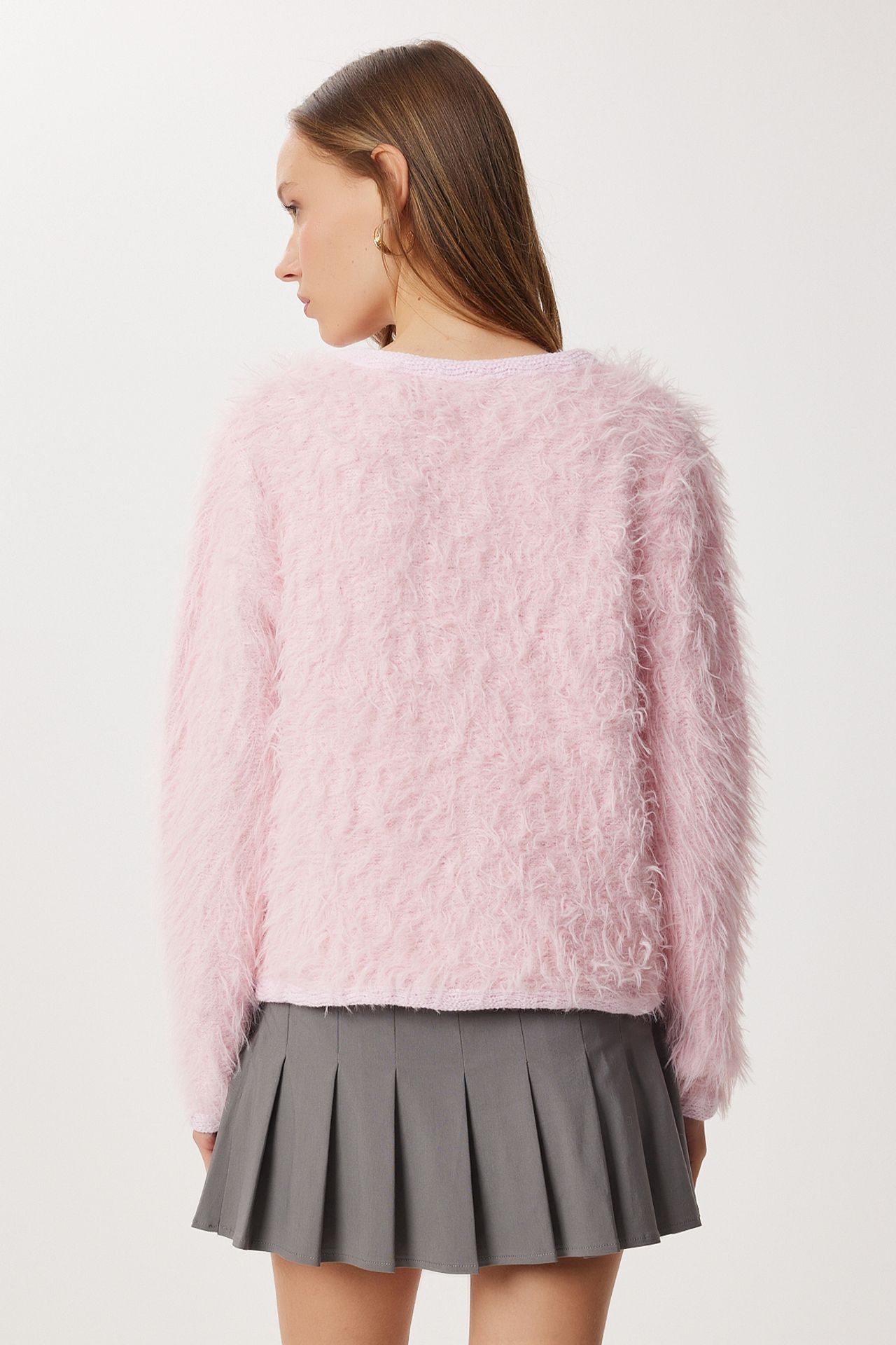 HiCCUP - Bright Pink Istanbul Textured Knit Cardigan With Button ...