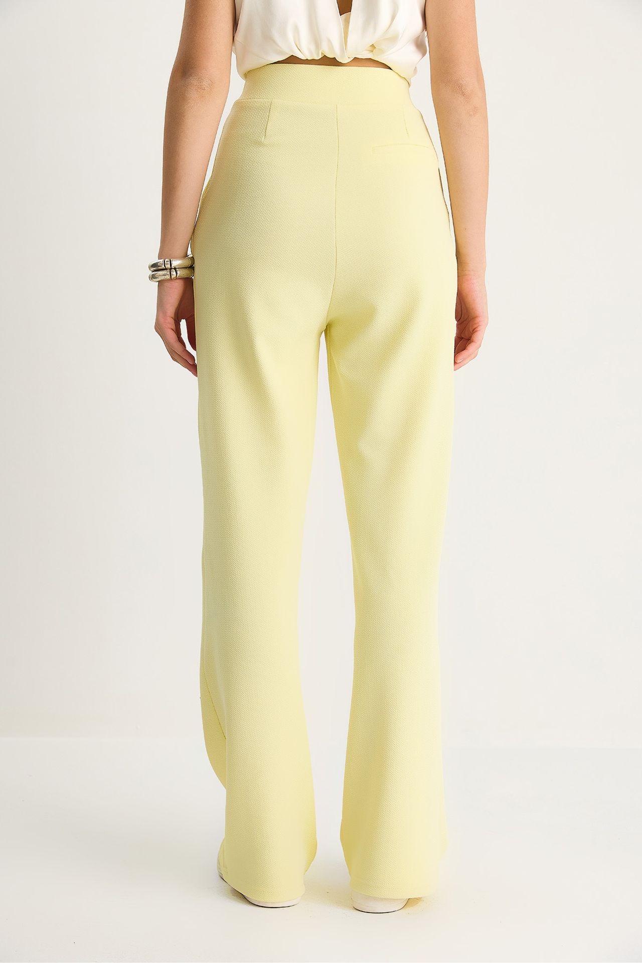 HiCCUP - Lemon Yellow Lucci High Waist Straight Pants Women