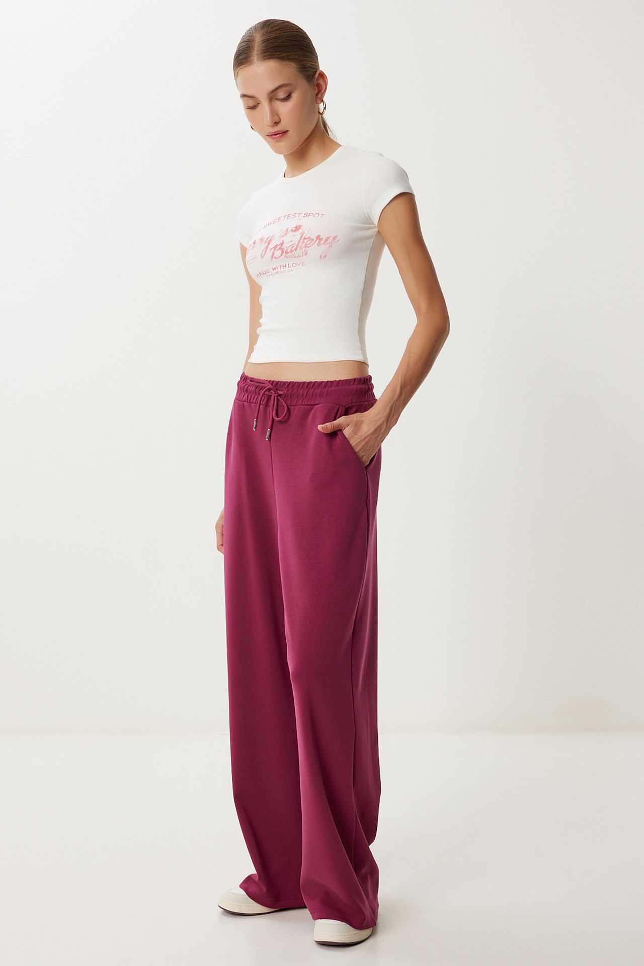HiCCUP - Amethyst Purple Istanbul Wide Leg Modal Sweatpants Women