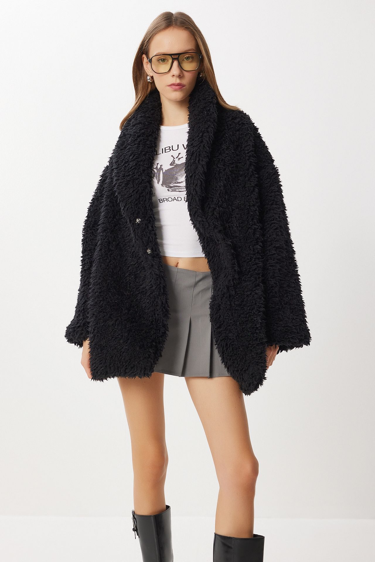 HiCCUP - Black Istanbul Oversized Plush Jacket Women