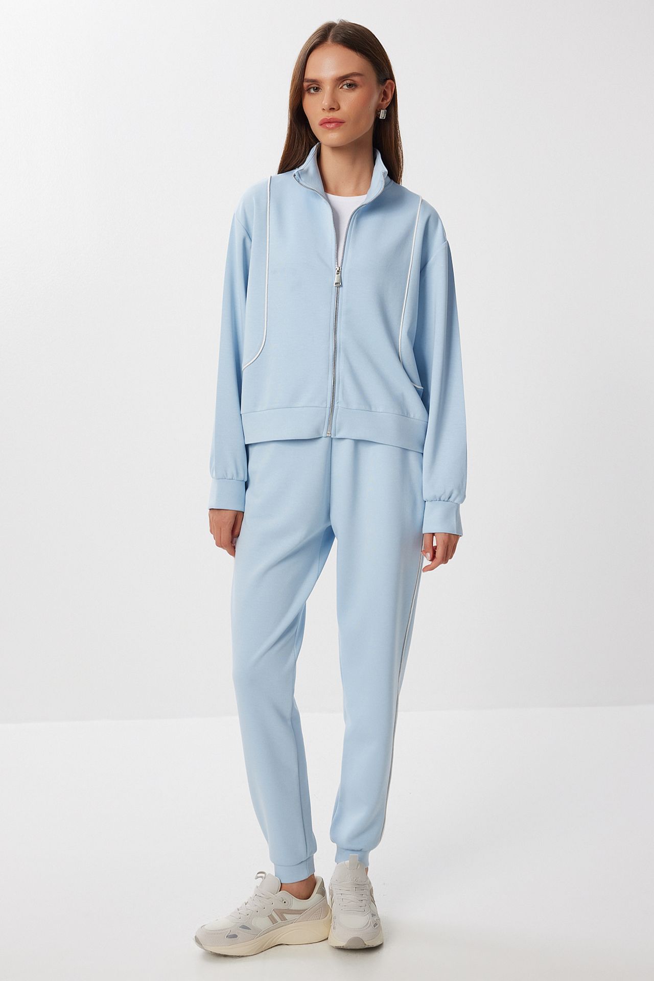 HiCCUP - Baby Blue Istanbul Contrast Binding Detailed Zippered ...