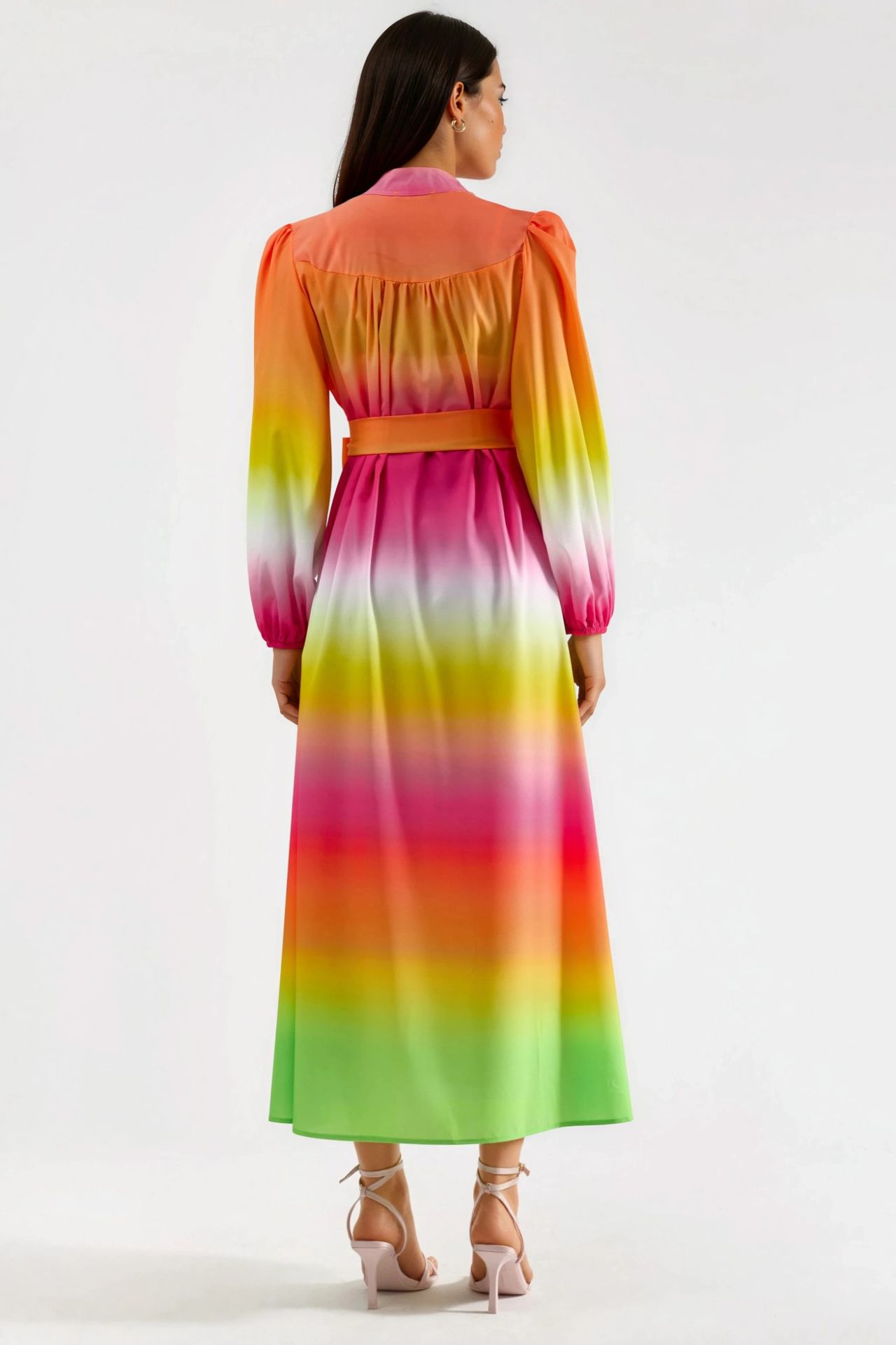 HiCCUP - Orange Msn Ombre Maxi Dress With Belt Women