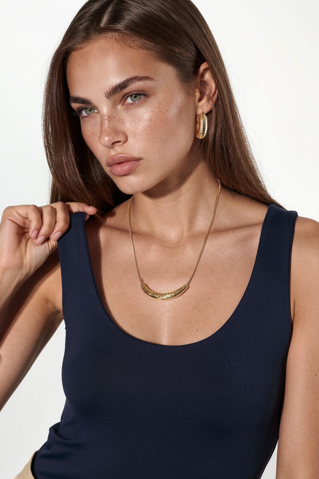 HiCCUP - Navy Blue Busem U Collar Knitted Cami Top Women