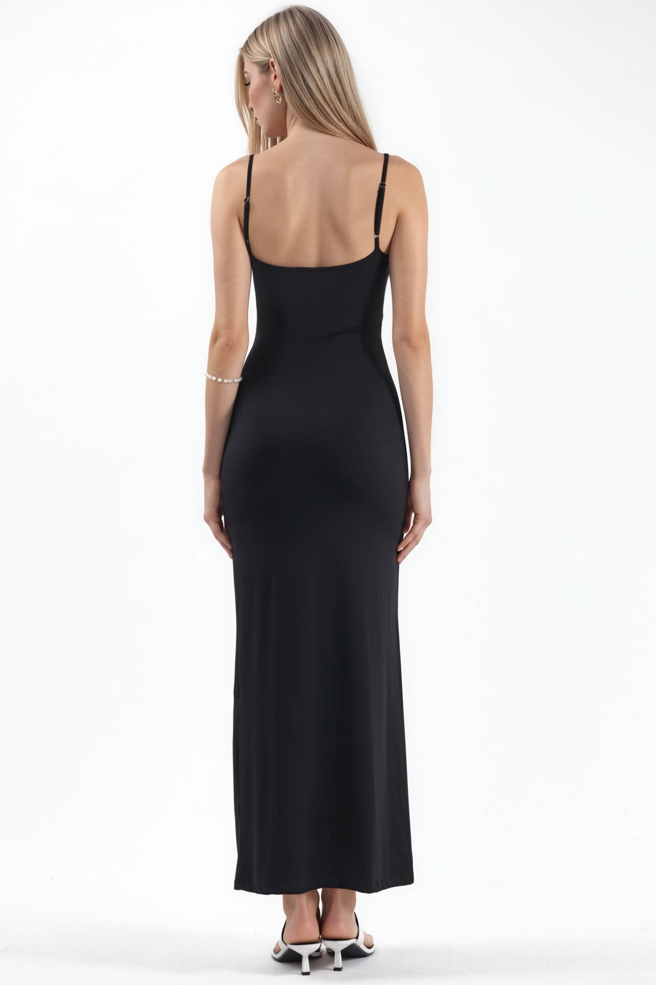 HiCCUP - Black Busem Sleeveless Midi Slip Dress Women