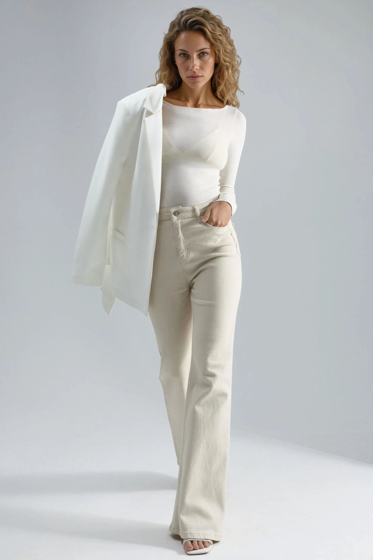 HiCCUP - Cream Natural Boat Neck Cashmere Blend Ultra Lightweight ...