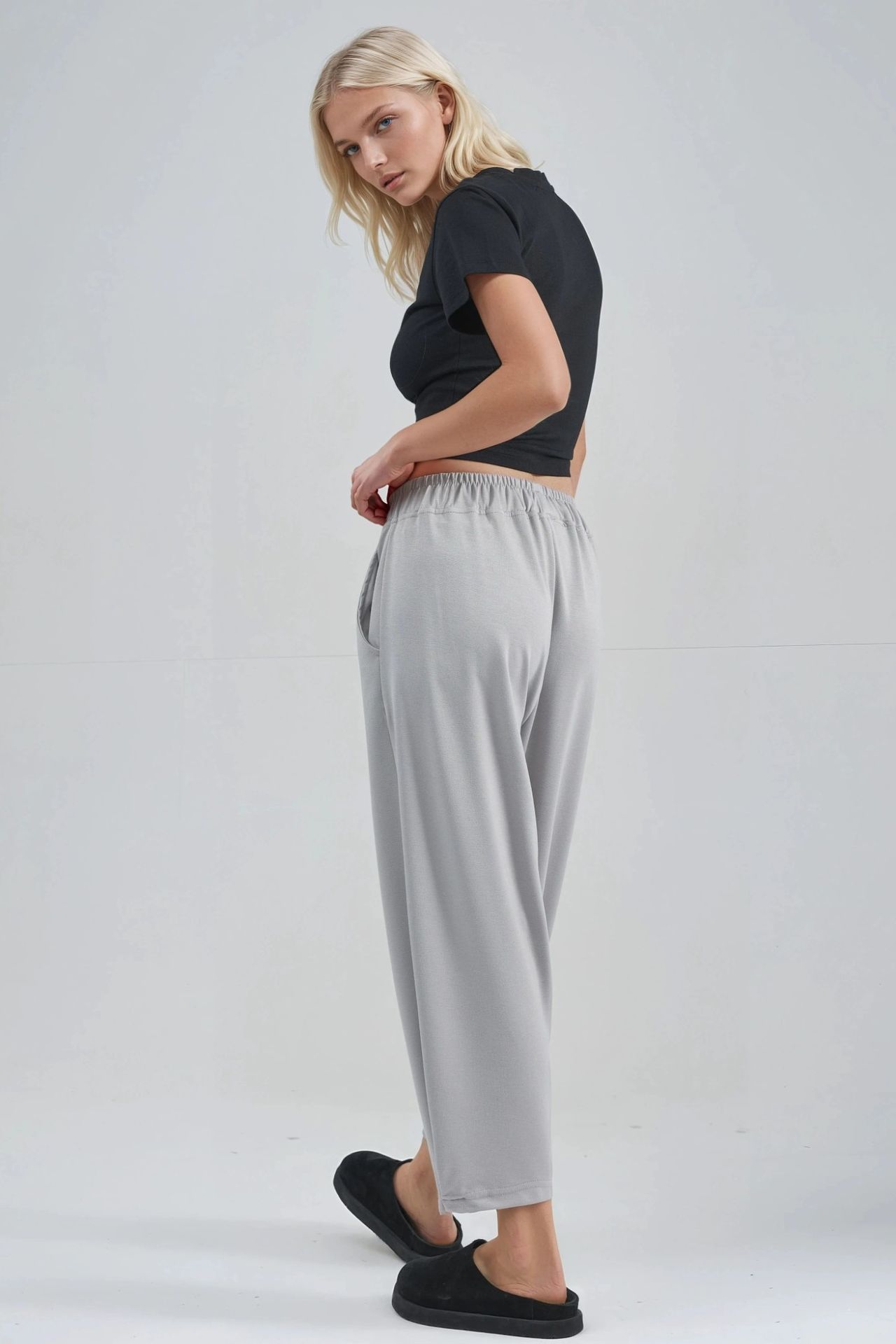 HiCCUP - Light Grey Modal Touch Salwar Fit Pants Bersan Collection Women