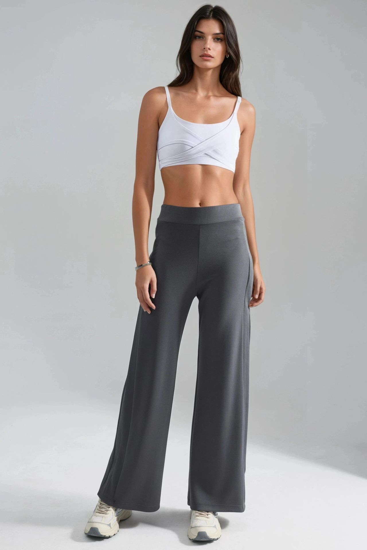 HiCCUP - Grey Modal Touch Stripe Detail Pants Bersan Collection Women